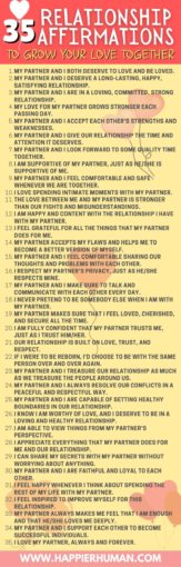 75 Relationship Affirmations to Grow Your Love Together - Happier Human
