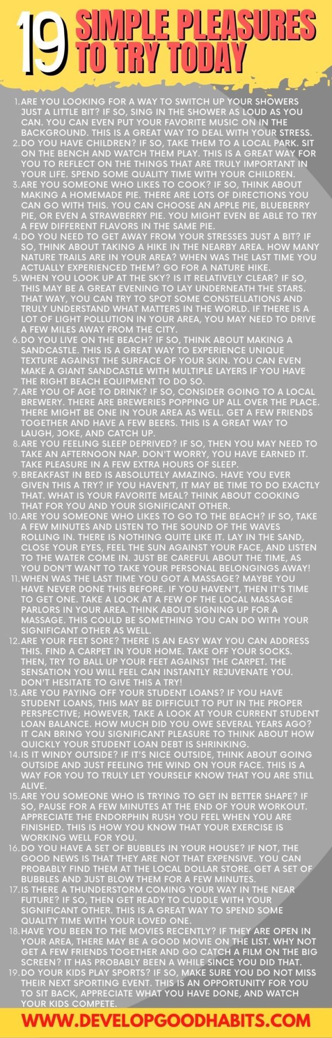 77 Simple Pleasures That Fill Your Day with Happiness - Happier Human