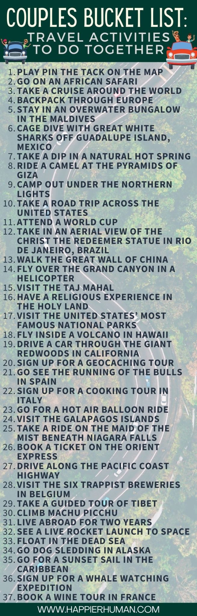 69 Fun Activities to Add to Your Couples Bucket List - Happier Human