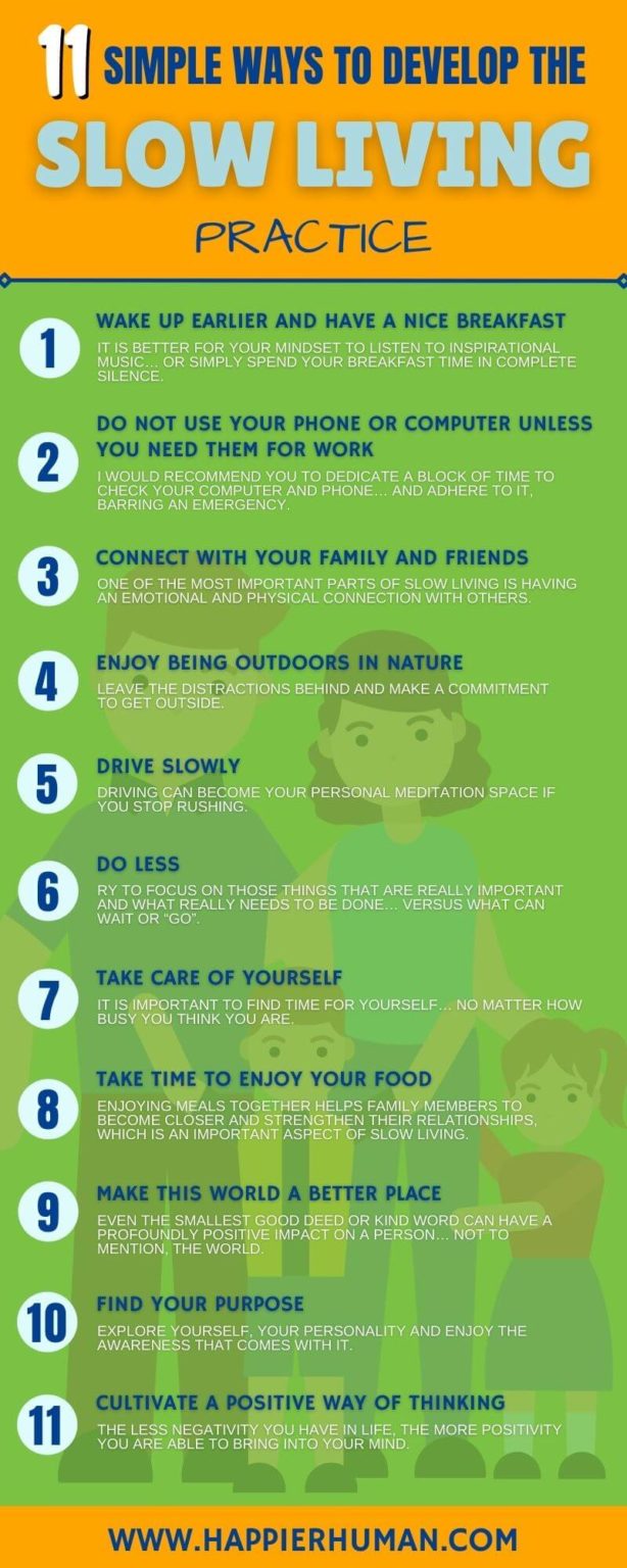 11 Simple Ways to Focus on a Slow Living Lifestyle - Happier Human
