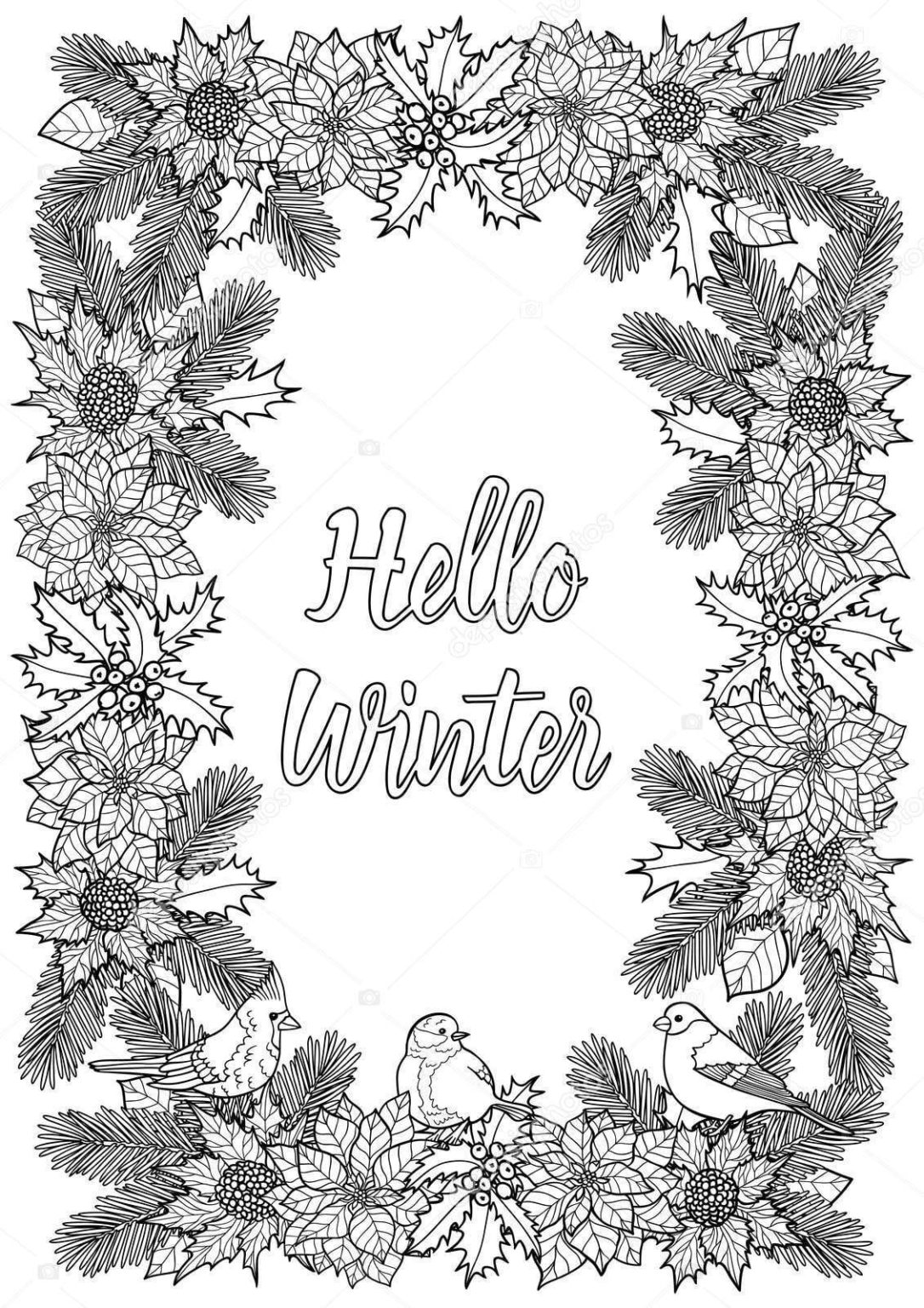 37 Free Winter Coloring Pages for Adults - Happier Human
