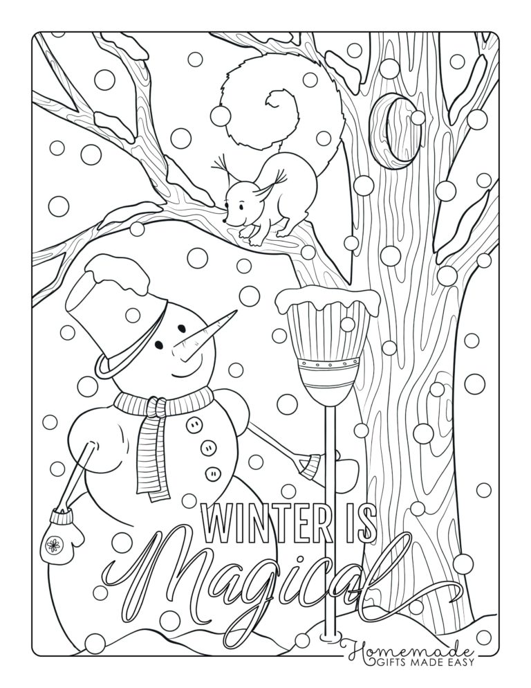 47 Free Winter Coloring Pages for Adults and Kids - Happier Human