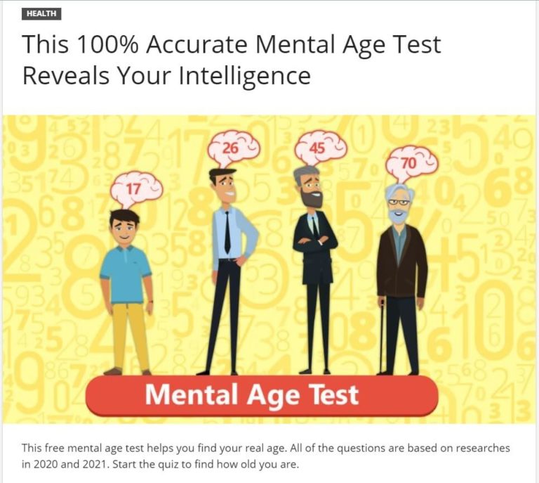 7 What is Your Mental Age Quizzes & Tests - Happier Human