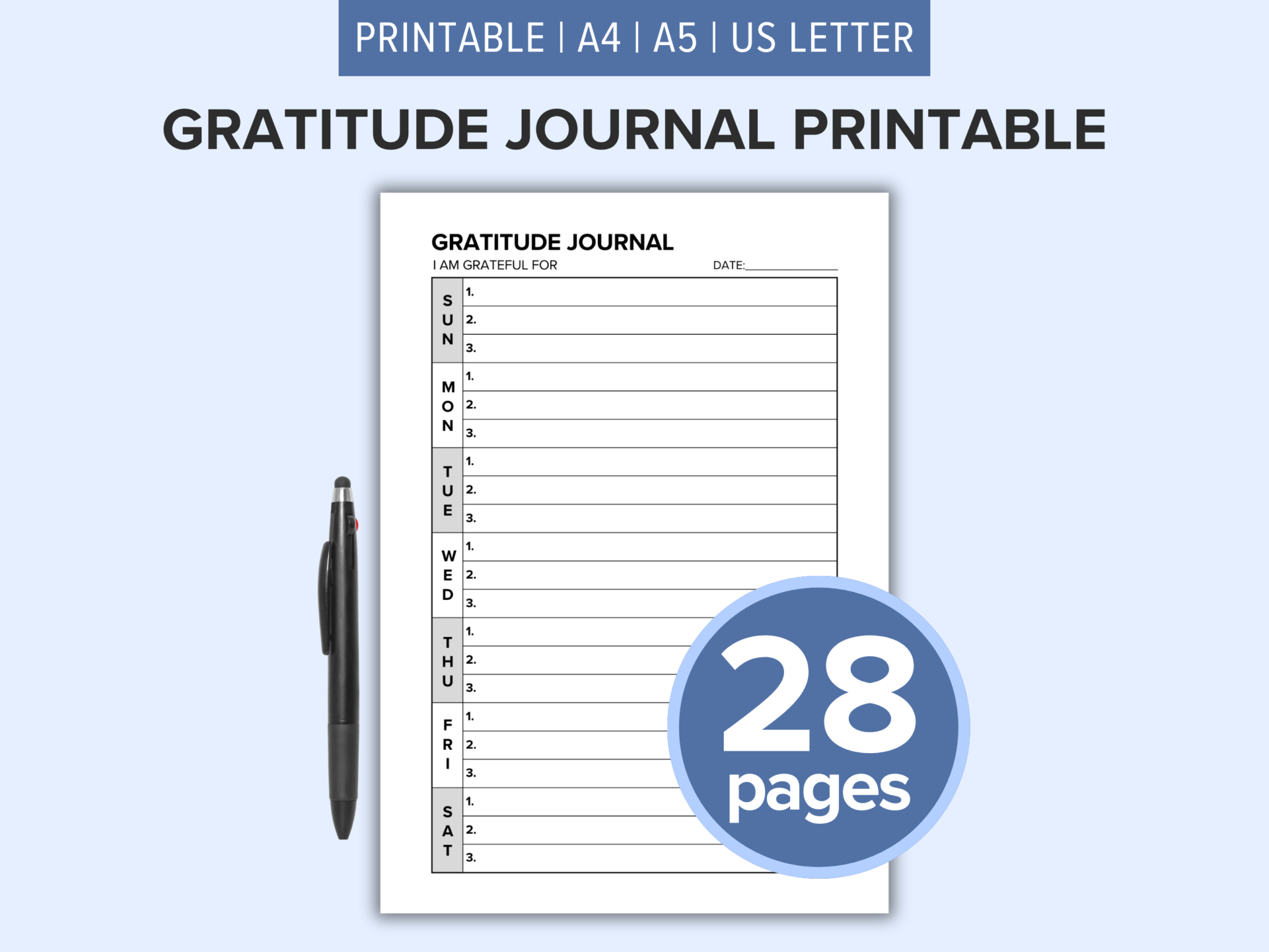28 Printable Gratitude Journal Templates & Worksheets - Happier Human