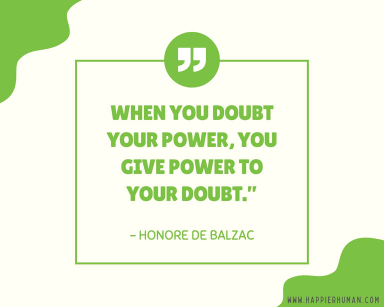 75 Self-Doubt Quotes to Become More Confident - Happier Human