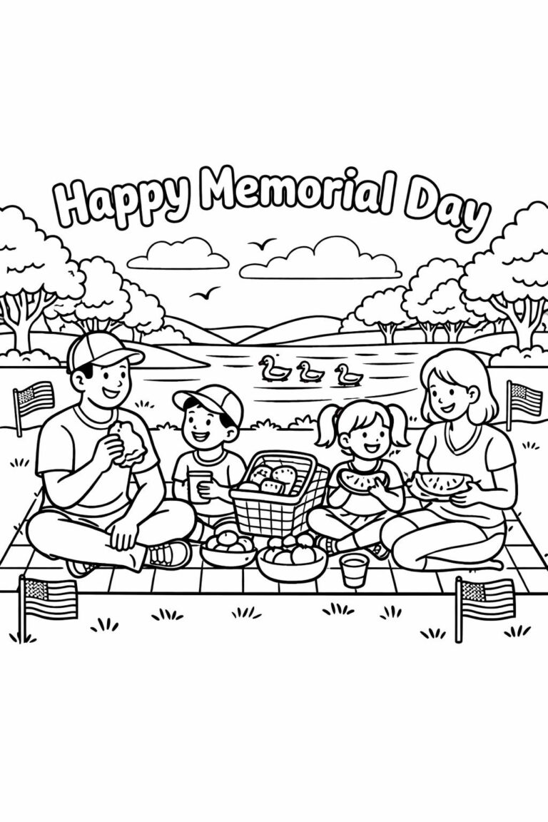 25 Memorial Day Coloring Pages to Remember Their Sacrifice - Happier Human