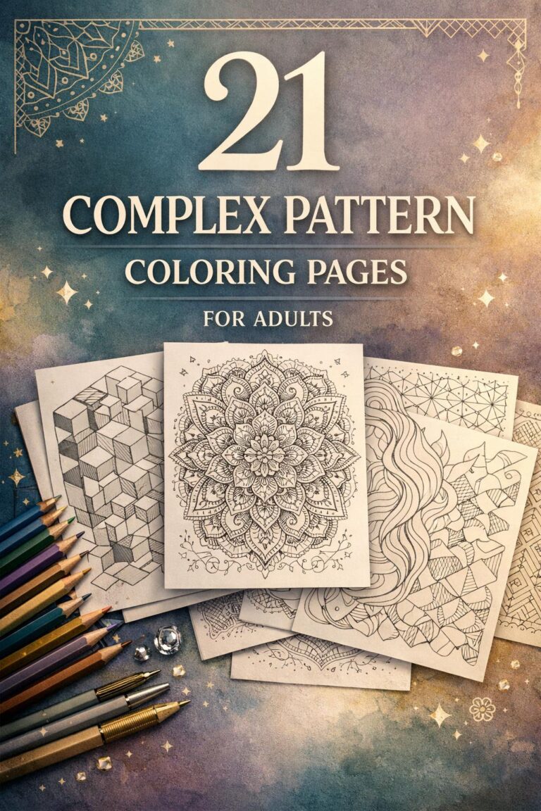 21 Complex Pattern Coloring Pages for Adults
